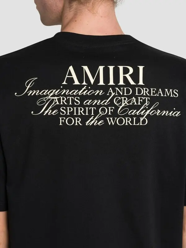 Amiri Spirit Logo Cotton Crewneck T-shirt - Black