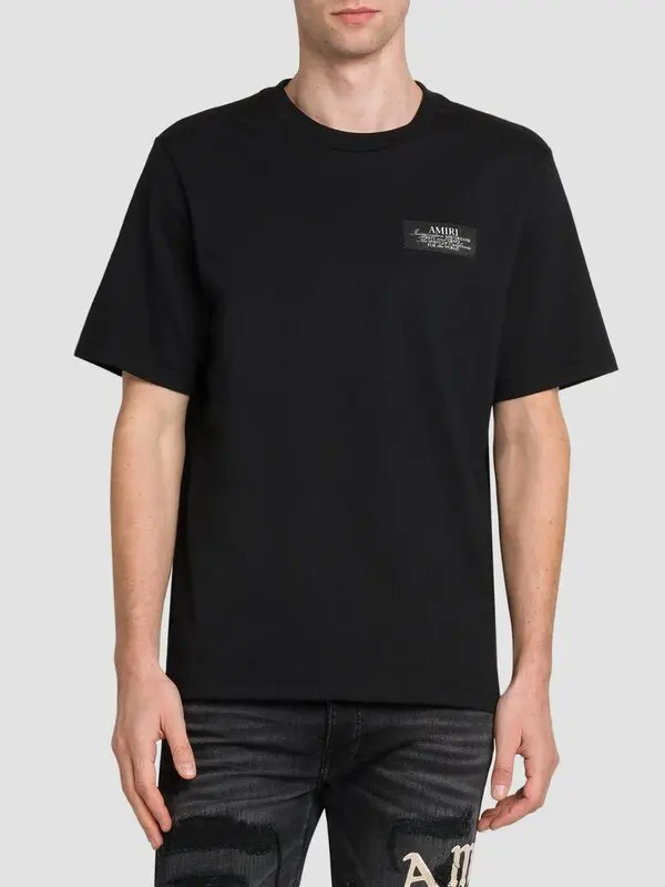 Amiri Spirit Logo Cotton Crewneck T-shirt - Black