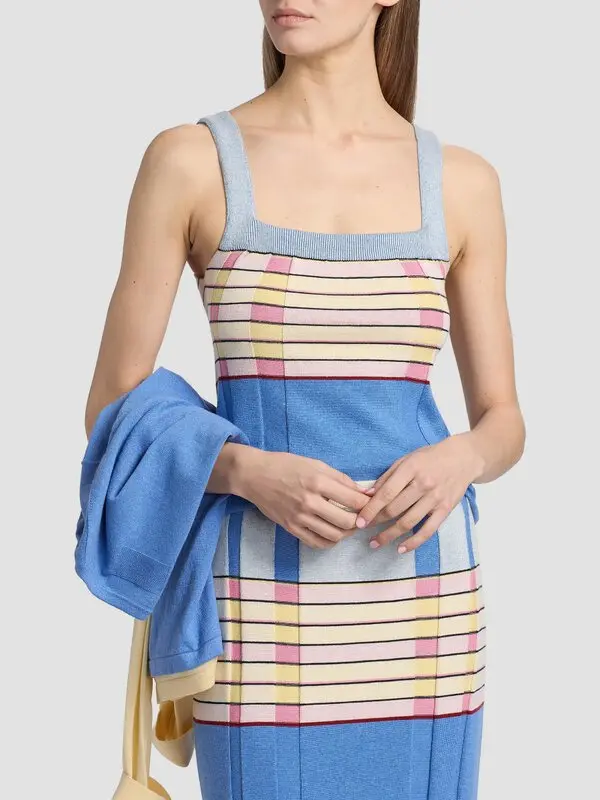 Guest In Residence Striped Silk-linen Tank