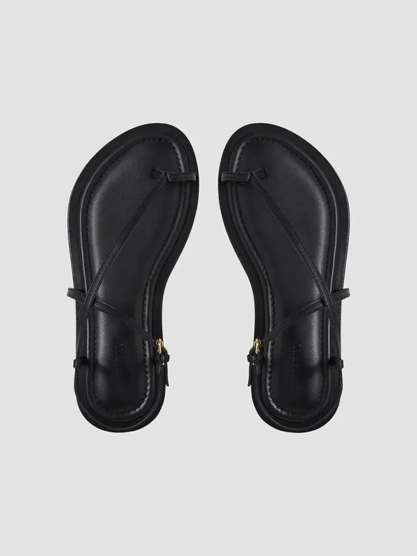 A.emery Reef Leather Sandals - Black