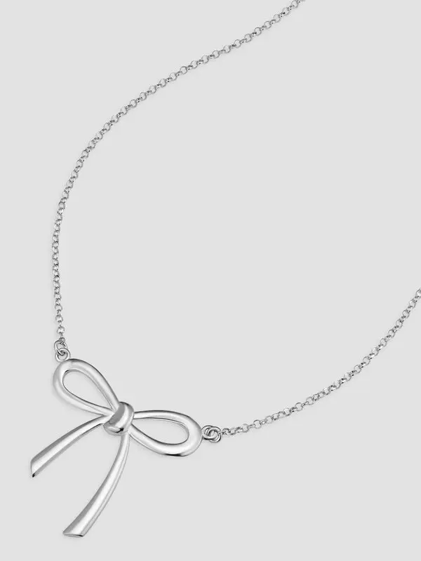 ORADINA Wrap Me Up Bow Pendant Necklace In Sterling