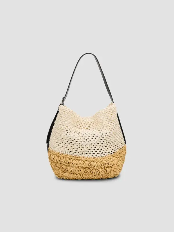 TOTEME Medium Belted Paper Tote Bag - Vanilla
