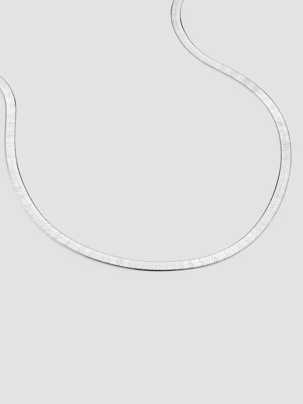 ORADINA Mirage Herringbone Necklace In Sterling