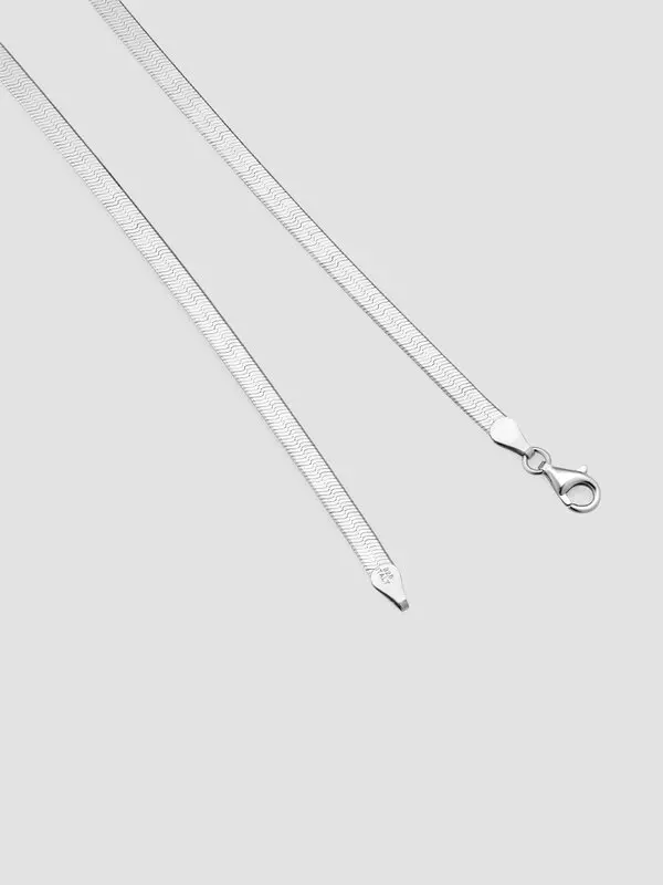 ORADINA Mirage Herringbone Necklace In Sterling