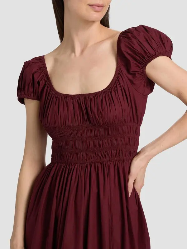 DÔEN Quinley Cotton Smocked Midi-dress