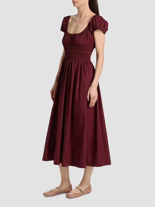 DÔEN Quinley Cotton Smocked Midi-dress