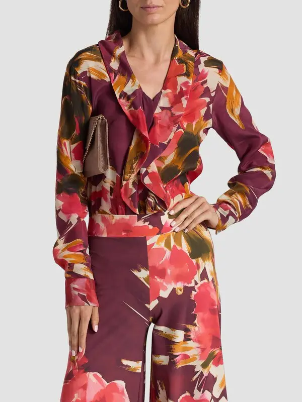 Chiara Boni La Petite Robe Rottil Floral Silk Chiffon Top