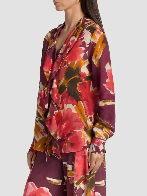 Chiara Boni La Petite Robe Rottil Floral Silk Chiffon Top