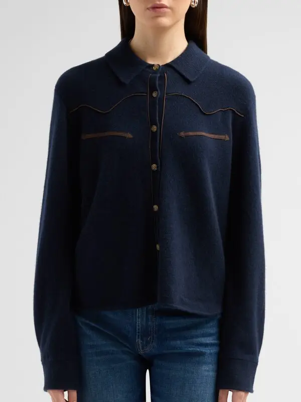 Guest In Residence Cashmere Cropped Western Shirt
