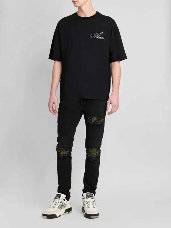 Amiri Crystal-embellished Logo Cotton T-shirt