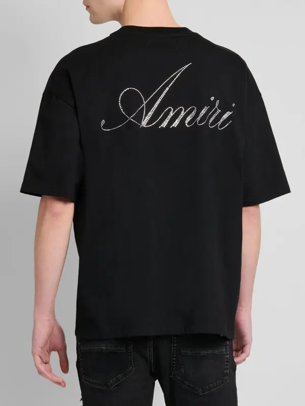 Amiri Crystal-embellished Logo Cotton T-shirt