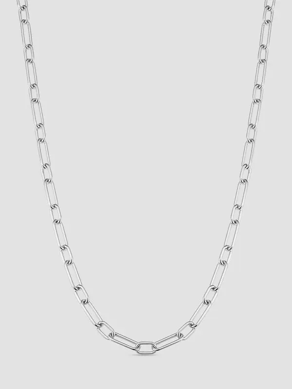 ORADINA Rhythm Link Necklace In Sterling - Silver 18in
