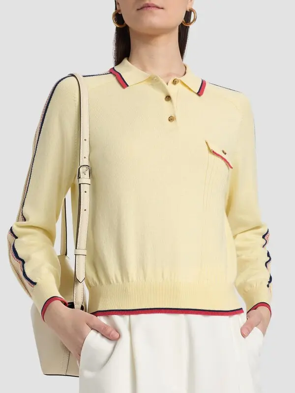 Guest In Residence Relay Cashmere Polo Sweater - Mist