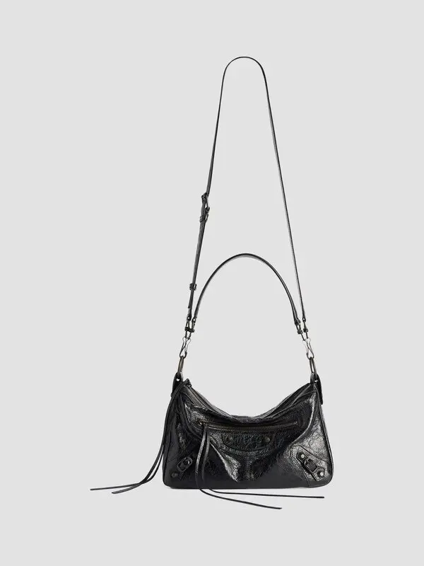 Balenciaga Le City Moto Small Crossbody Bag - Black