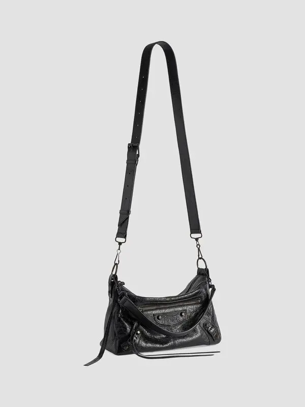 Balenciaga Le City Moto Small Crossbody Bag - Black