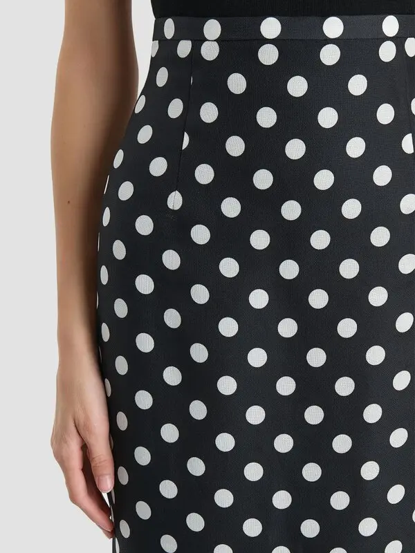 Khaite Winton Polka Dot Silk Pencil Skirt
