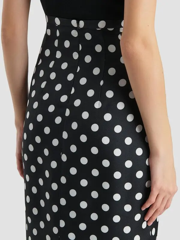 Khaite Winton Polka Dot Silk Pencil Skirt