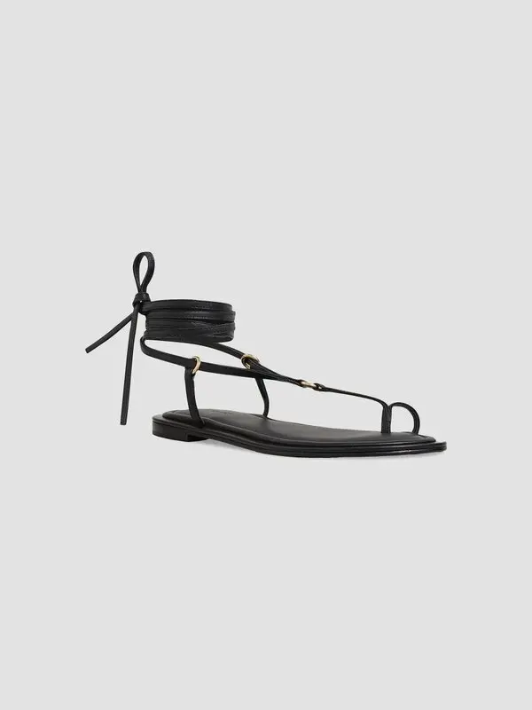 A.emery Tesni Leather Sandals - Black