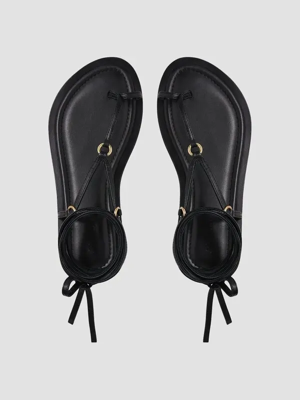 A.emery Tesni Leather Sandals - Black