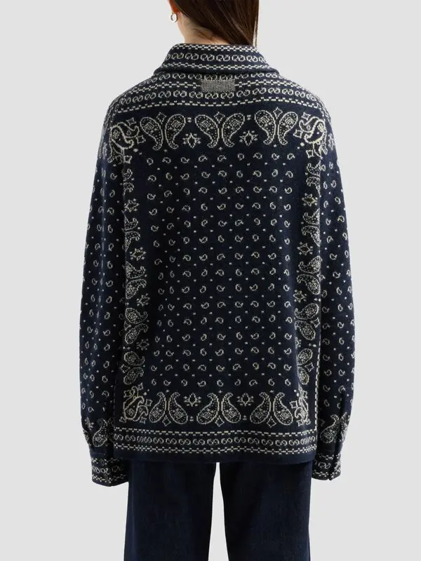 Guest In Residence Wild Rag Paisley Cashmere Knit Work Shirt