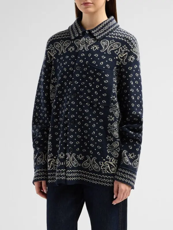 Guest In Residence Wild Rag Paisley Cashmere Knit Work Shirt