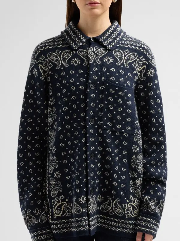 Guest In Residence Wild Rag Paisley Cashmere Knit Work Shirt