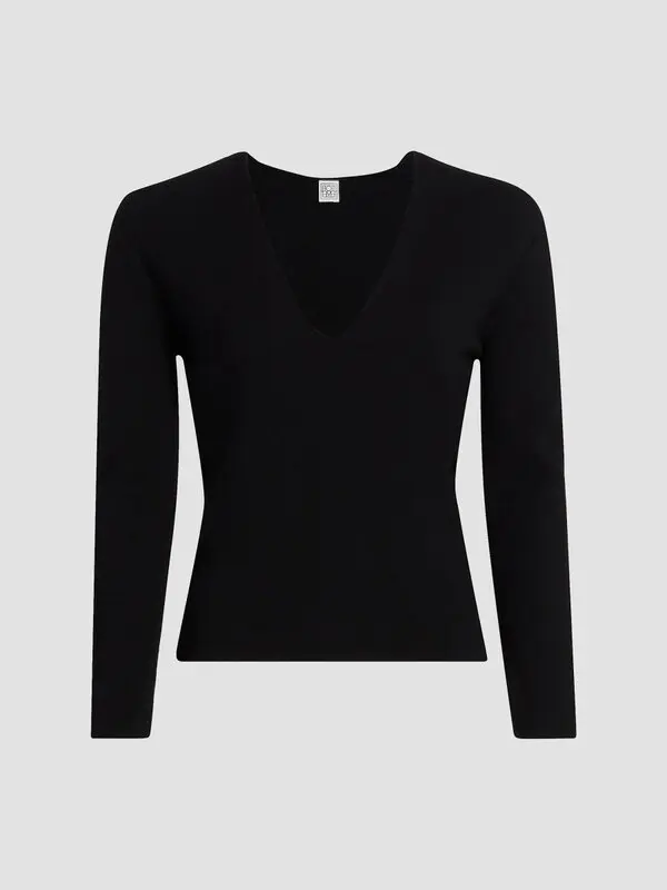 TOTEME Compact Knit V-neck Top