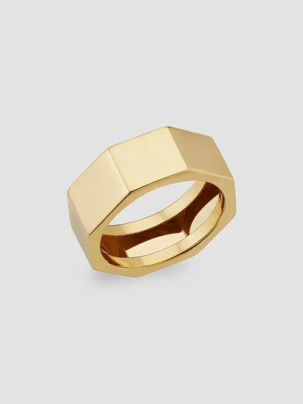 ORADINA 14k Yellow Bolt Ring