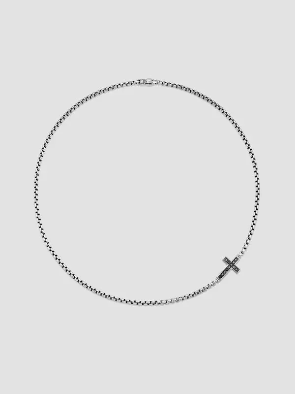 David Yurman Cross Station Necklace In Sterling