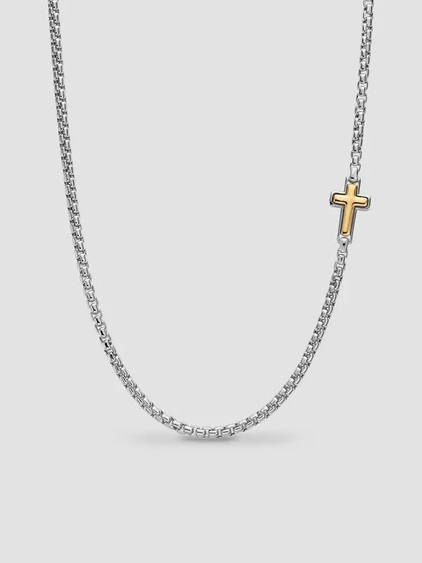David Yurman Cross Station Necklace In Sterling - Silver