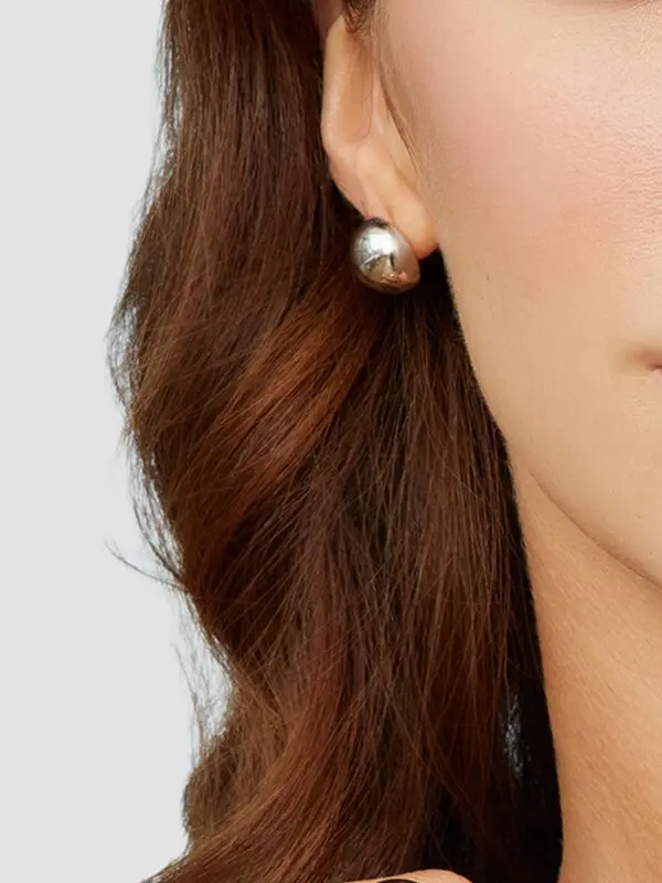 ORADINA Belle Of The Ball Button Studs In Sterling