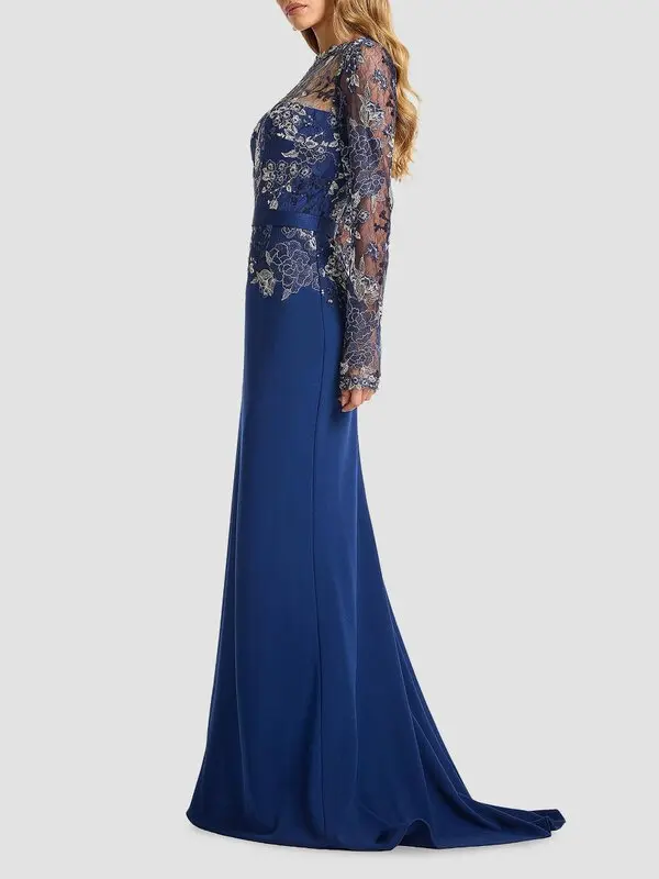 Tadashi Shoji Floral-embroidered Lace Gown