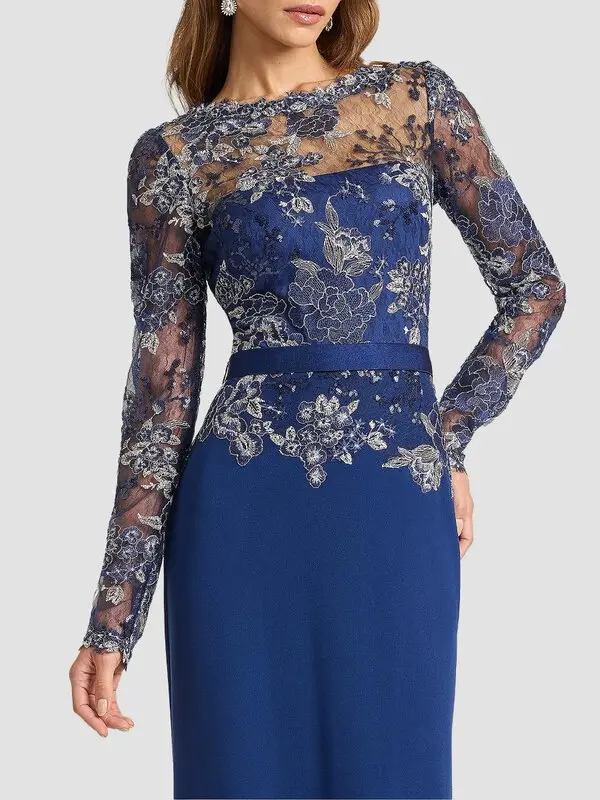 Tadashi Shoji Floral-embroidered Lace Gown