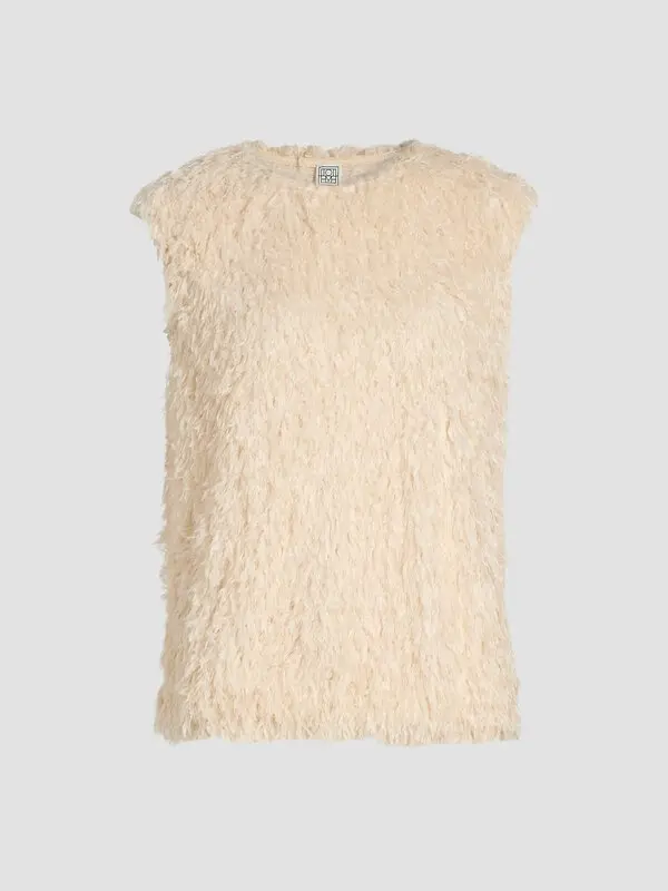 TOTEME Feathered Jersey Sleeveless Top