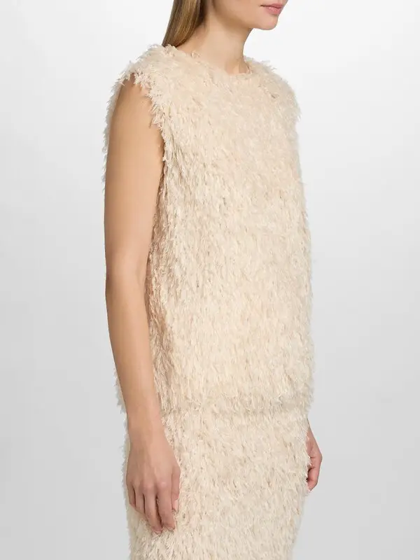 TOTEME Feathered Jersey Sleeveless Top