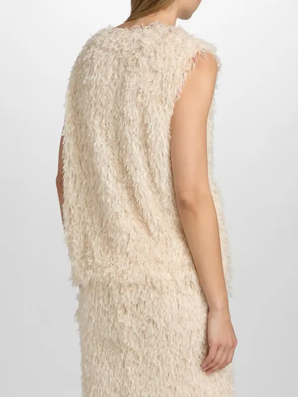 TOTEME Feathered Jersey Sleeveless Top