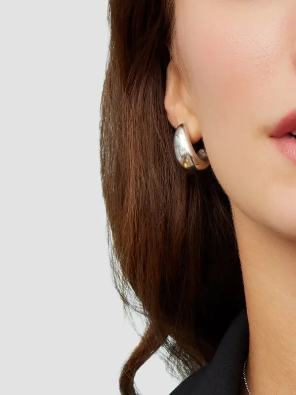 ORADINA Contour Drop Earrings In Sterling