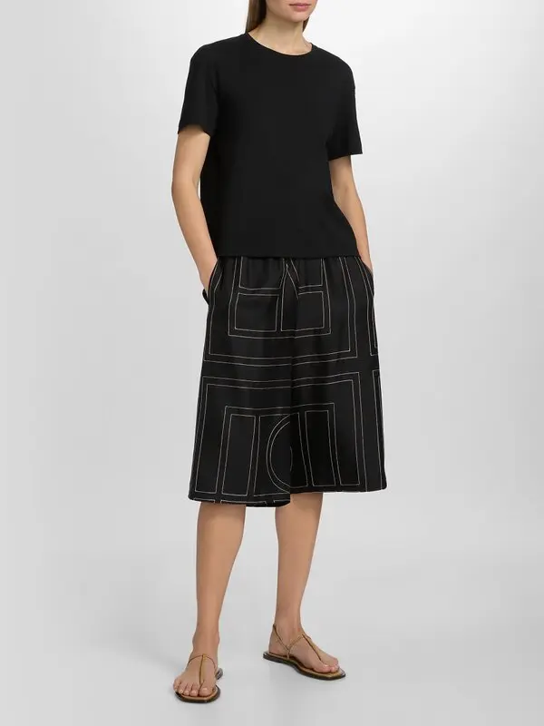 TOTEME Monogram Silk Pajama-style Culottes