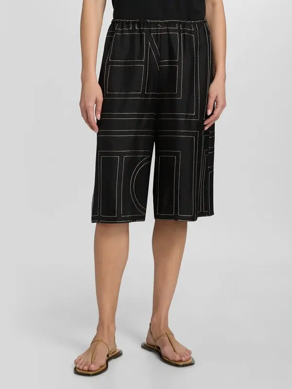 TOTEME Monogram Silk Pajama-style Culottes