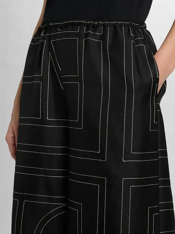 TOTEME Monogram Silk Pajama-style Culottes
