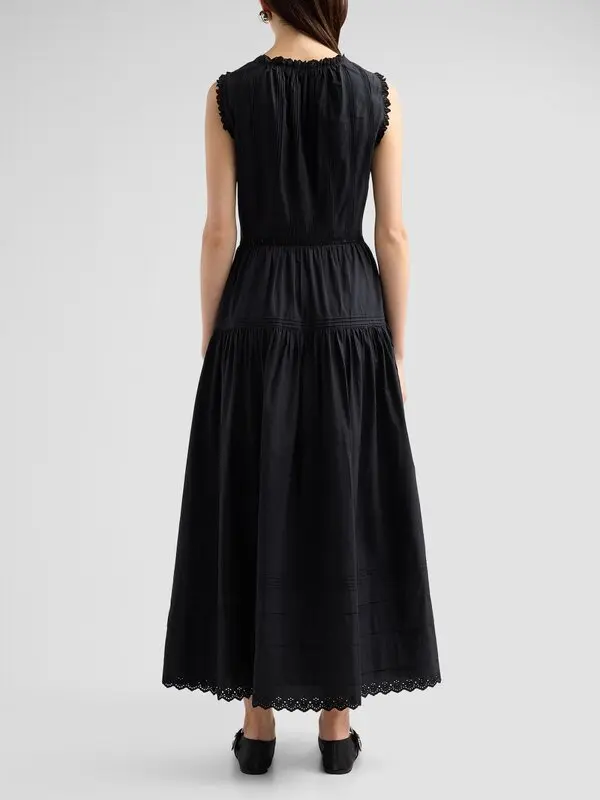 DÔEN Hortense Button-front Cotton Maxi Dress