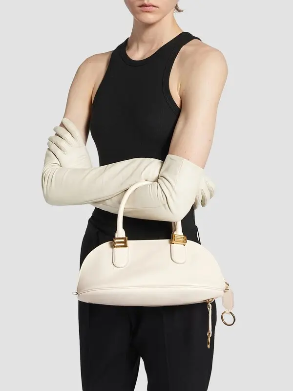 Balenciaga Bolero Bowling Crossbody Bag - Cream