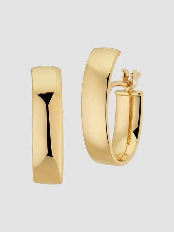 ORADINA 14k Yellow Hug Me Hoops - Gold