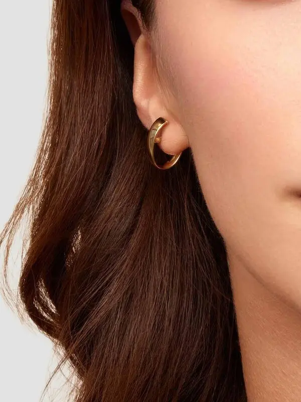 ORADINA 14k Yellow Hug Me Hoops