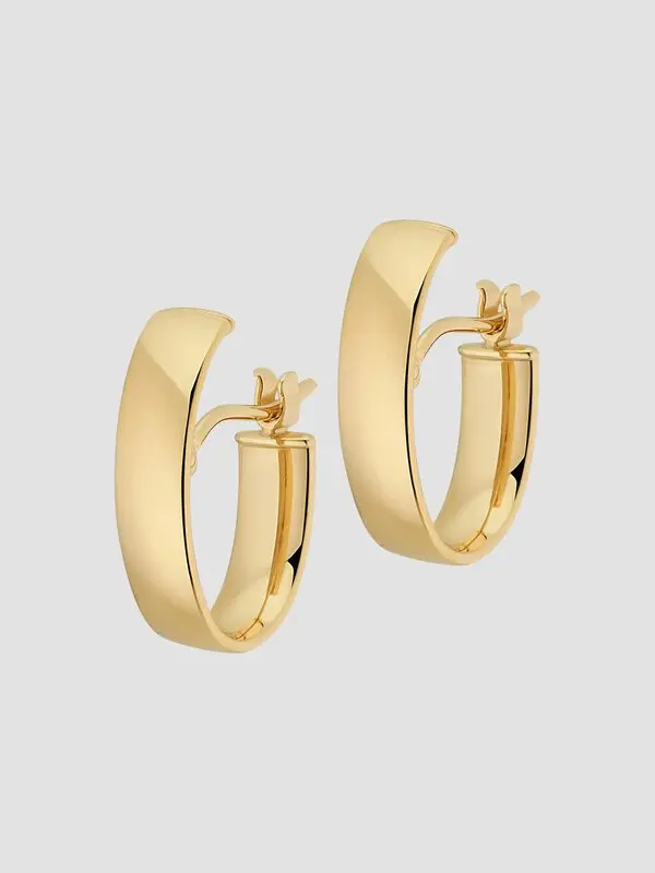 ORADINA 14k Yellow Hug Me Hoops