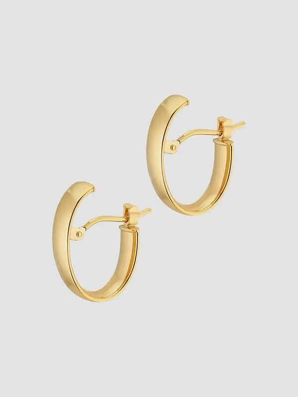 ORADINA 14k Yellow Hug Me Hoops