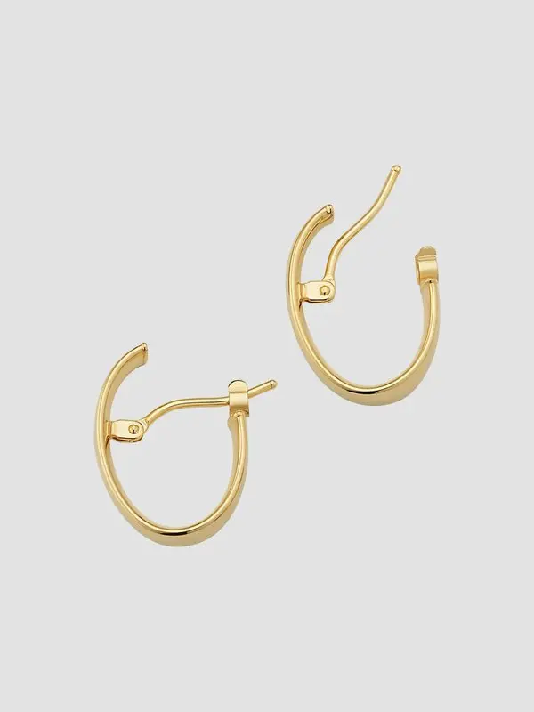 ORADINA 14k Yellow Hug Me Hoops
