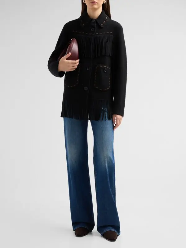 Guest In Residence Western Cashmere-wool Fringe Jacket
