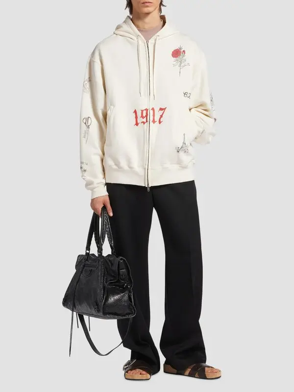 Balenciaga Tattoo Oversized Zip-up Hoodie