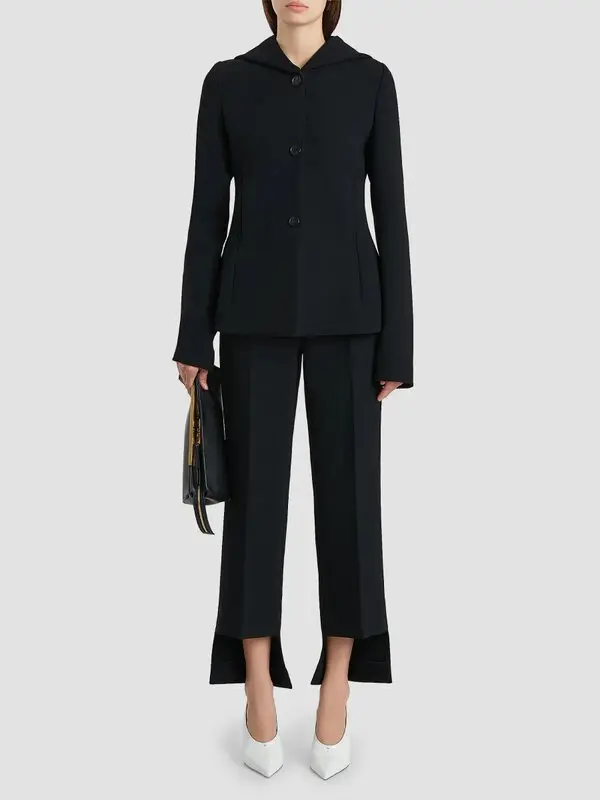 Khaite June Hooded Peplum Jacket